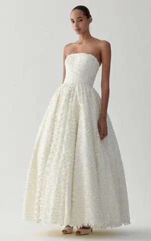 THE NEW ARRIVALS ILKYAZ OZEL Lauda Voluminous Maxi Dress - White