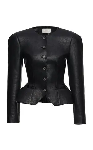 Magda Butrym Structured Sheep Leather Jacket - Black