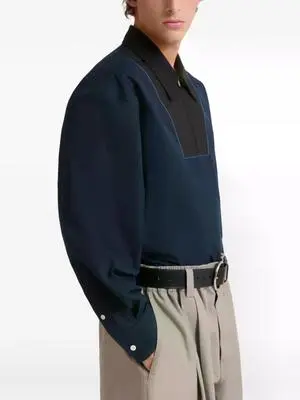 Marni Deep Poplin Shirt With Zipper Bib