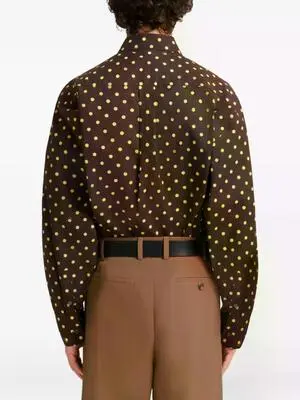 Marni Poplin Shirt With Polka Rhythm Print