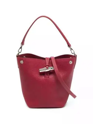Longchamp Le Roseau Leather Tote Bag - Red