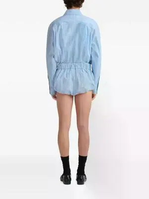 Marni Light Striped Poplin Shirt With Zipper Bib