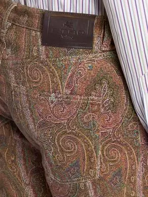 Etro Straight-leg Cotton Denim Jeans With Arnica Motif - Brown