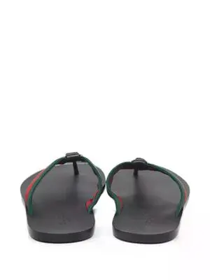 Gucci Interlocking G Web Strap Thong Sandals