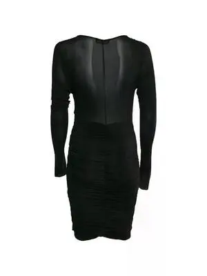 Roland Mouret Ruched V-neck Mini Dress - Black