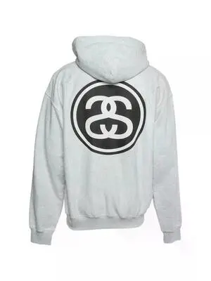 StÜssy Logo Print Hoodie - Grey