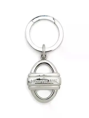 Montblanc Polished Steel Engraved Logo Keychain - Silver