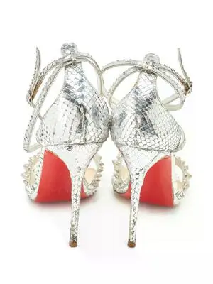 CHRISTIAN LOUBOUTIN Rosalie Studded Sandals - Silver