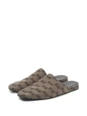 Balenciaga Bb Monogram Canvas Mules