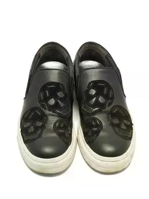 Alexander McQueen Skull Leather Slip-on Sneakers