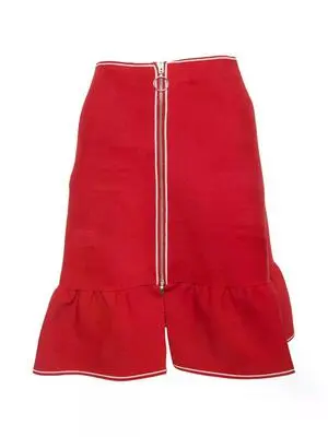 Sandro Ruffled Stretch-knit Mini Skirt