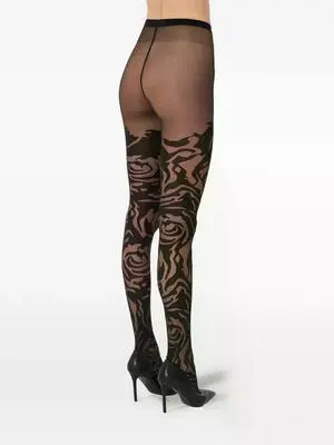 Wolford Rose Pattern Sheer Tights
