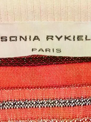 Sonia Rykiel Paris Striped Long-sleeve Sweater With Lace-up Detail