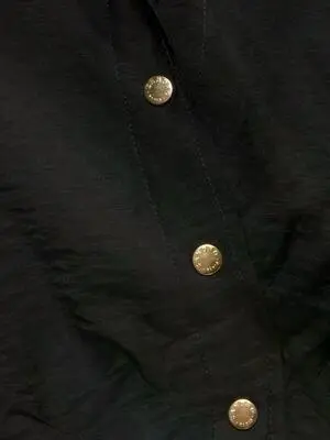 Sandro Cropped Shirt With Spread Collar And Gold-tone Buttons