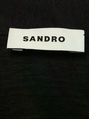 Sandro Cropped Shirt With Spread Collar And Gold-tone Buttons
