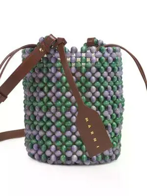 Marni Beaded Bucket Bag - Green