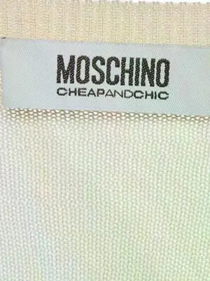 Moschino Cream Floral Appliqué Cardigan
