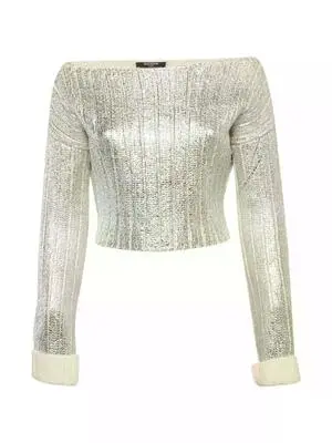 Balmain Ribbed-knit Sweater - Silver