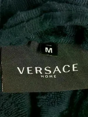 Versace Baroque Print Belted Bathrobe - Blue