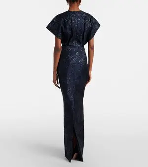 Carolina Herrera Floral Jacquard Gown