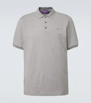 Ralph Lauren Purple Label Cotton Pique Polo Shirt - Grey