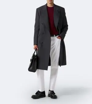 LARDINI Double-breasted Wool-blend Coat