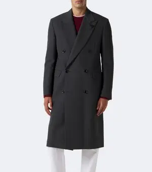 LARDINI Double-breasted Wool-blend Coat