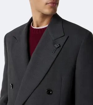 LARDINI Double-breasted Wool-blend Coat