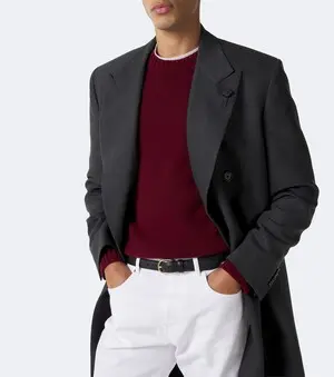 LARDINI Double-breasted Wool-blend Coat