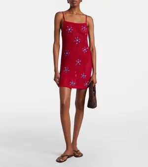 Staud Rio Crochet Cotton Beach Dress - Red