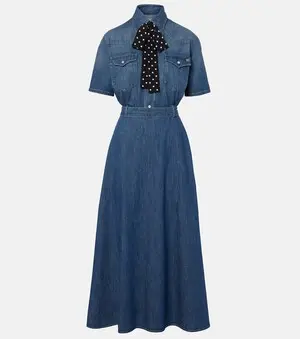 Valentino Garavani Belted Denim Polo Dress