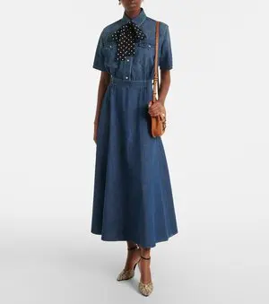 Valentino Garavani Belted Denim Polo Dress
