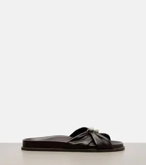 JIMMY CHOO Rafi Embellished Leather Sandals