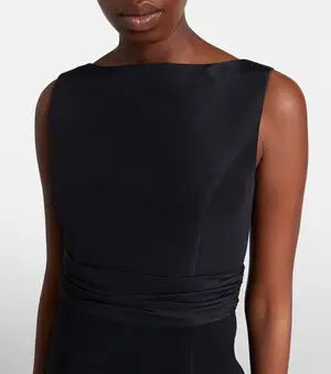 Carolina Herrera Bow-detail Satin-trimmed Faille Gown