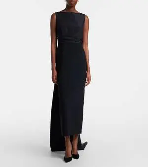 Carolina Herrera Bow-detail Satin-trimmed Faille Gown