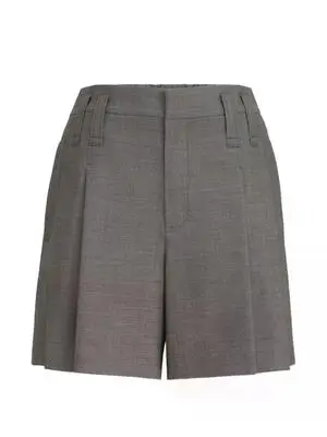 Brunello Cucinelli Formal Wool Shorts With Monili Decoration - Grey