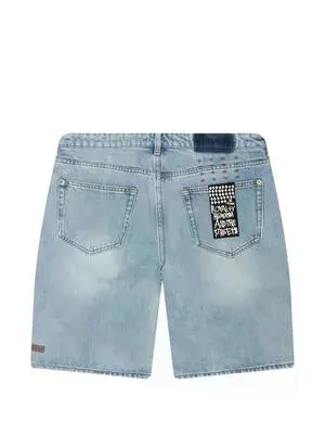 Ksubi Anti K Embroidered Denim Shorts