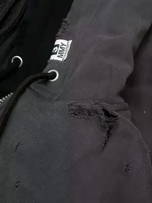 Mihara Yasuhiro Triple-layered Distressed Zip-up Hoodie