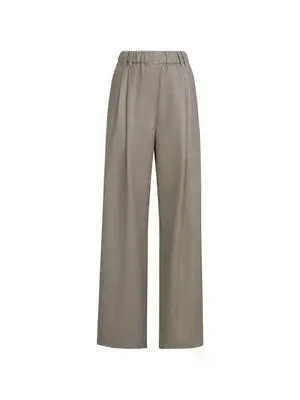 Brunello Cucinelli Sparkling Virgin-wool Pinstripe Track Trousers With Monili