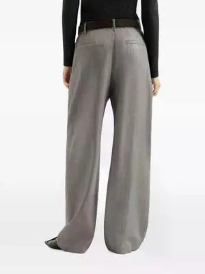 Brunello Cucinelli Sparkling Virgin-wool Pinstripe Track Trousers With Monili