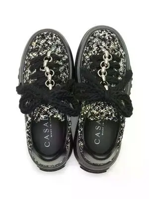 Casadei Nexus Buclé Sneakers With Chain Detail