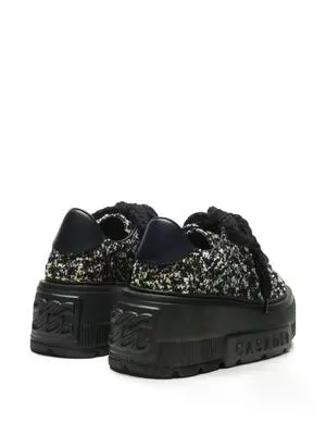Casadei Nexus Buclé Sneakers With Chain Detail