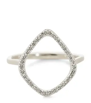 Monica Vinader Sterling And Diamond Riva Kite Ring - Silver
