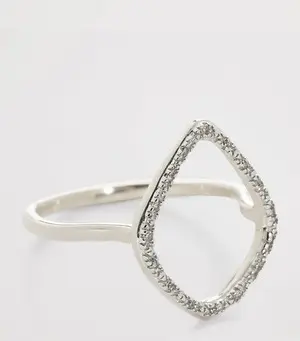 Monica Vinader Sterling And Diamond Riva Kite Ring