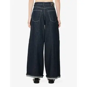Max Mara Wide-leg Turn-up Denim Jeans