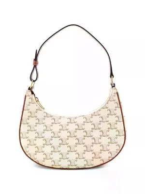 Celine Ava Hobo Bag Triomphe Coated Canvas - Brown