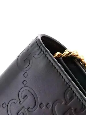 Gucci Envelope Wallet On Chain Guccissima Leather Shoulder Bag - Black
