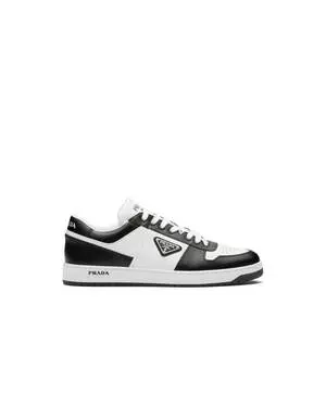 Prada Downtown Leather Sneakers - White/black