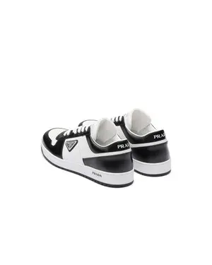 Prada Downtown Leather Sneakers - White/black