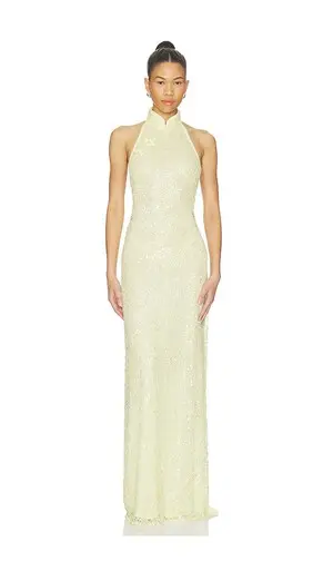 SAU LEE Embellished Gown - Lemon